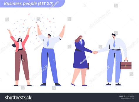 Male Female Business People Hand Shake Stock Vector Royalty Free