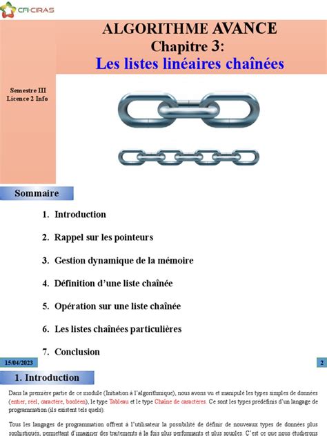 3 les listes lineaires chaines pdf variable informatique