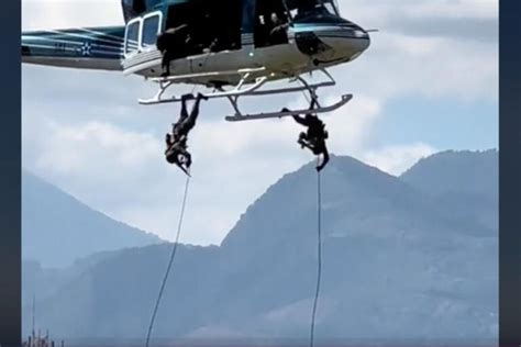 Desde el helicóptero La brutal caída de un soldado que se hizo viral
