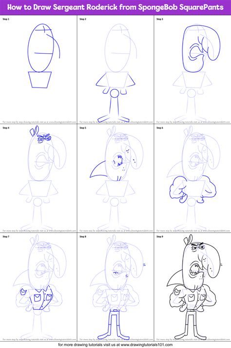 How To Draw Sergeant Roderick From Spongebob Squarepants Spongebob