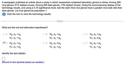 Solved B Identify The P Value From The Given Technology Chegg
