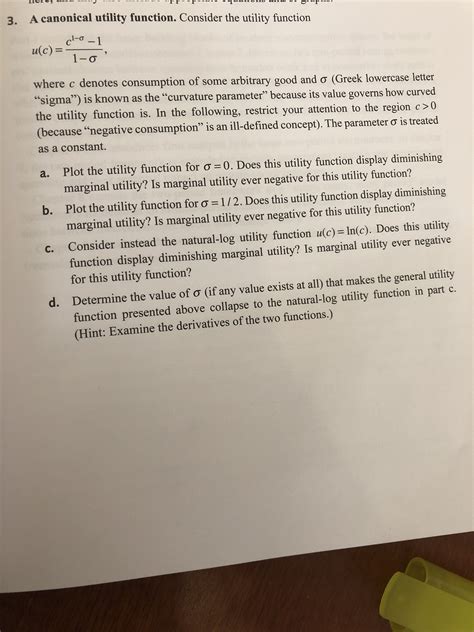 Answered 3 A Canonical Utility Function Bartleby