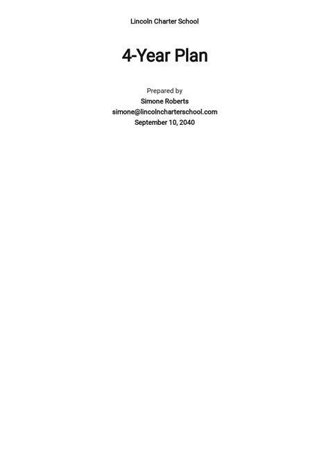 Four Year Plan Template