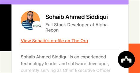 Sohaib Ahmed Siddiqui Full Stack Developer At Alpha Recon The Org