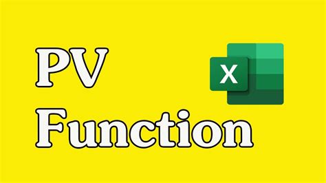 How To Use The Pv Function In Excel Youtube