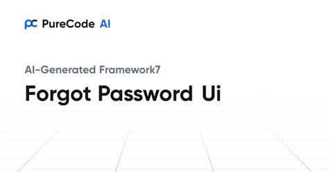 generate framework7 forgot password ui with purecode