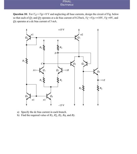 Solved FINAL Electronics Question For VA VB V And Chegg Com
