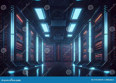 High Tech Library Data Center With Advanced Computing And Networking