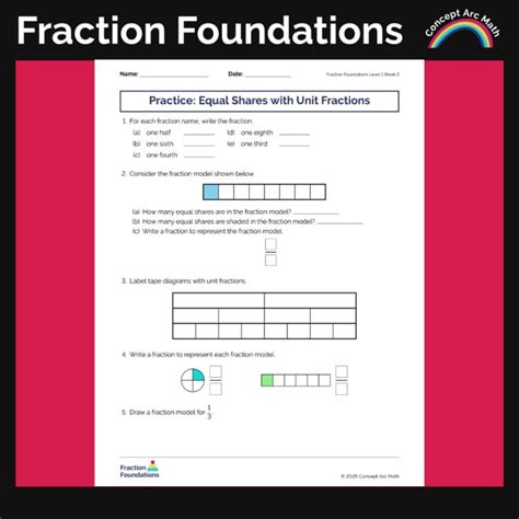Fraction Foundations Level 1 Introduction Weeks 1 3 By Concept Arc Math