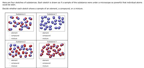Solved Here Are Four Sketches Of Substances Each Sketch Is