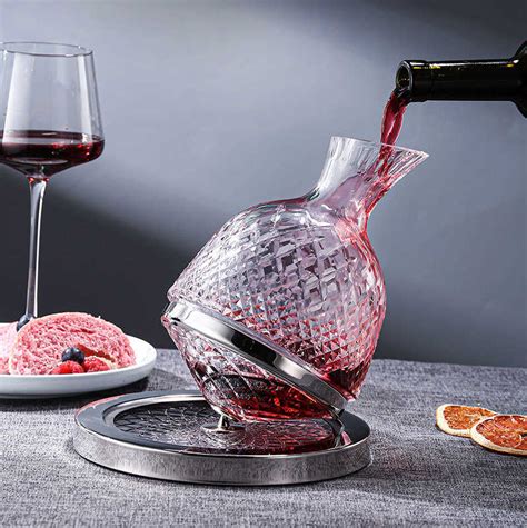 Rotating Crystal Wine Decanter 1500ml Knead This Ltd