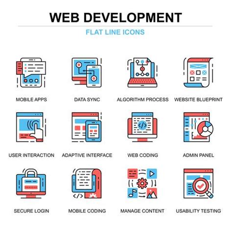 Conjunto De Iconos De Desarrollo Web Vector En Vecteezy