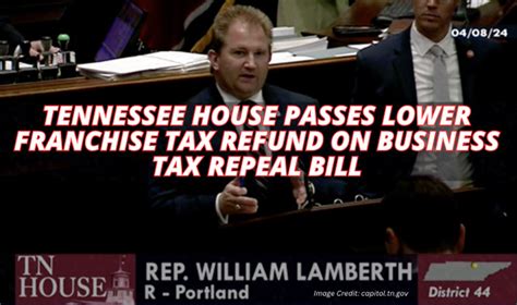 Tennessee House Passes Lower Franchise Tax Refund On Business Tax