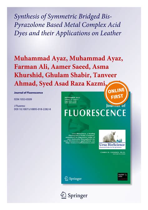 Pdf Synthesis Of Symmetric Bridged Bis Pyrazolone Based Metal Complex