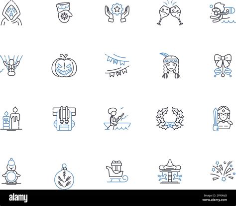 Futuristic Company Line Icons Collection Innovation Artificial Intelligence Robotics