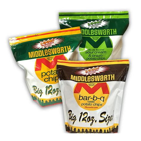 Middleswarth All Natural Potato Chips Variety 3 Pack Original Bbq