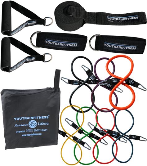 14 Pieces Resistance Tube Set Youtrainfitness Resistance Bands