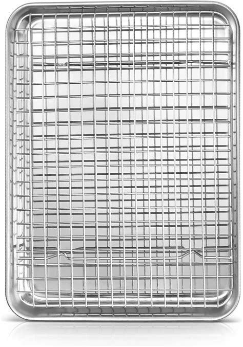 Ruseen Stainless Steel Baking Sheet And Rack Set 12x10x1 Inch Non Toxic