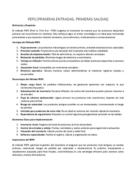 Peps Primeras Entradas Primeras Salidaspdf