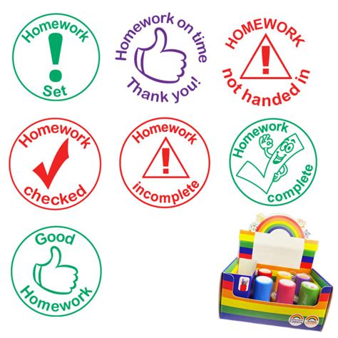 School Stamps 8 Homework Essentials Teacher Stamps In Colourful Box