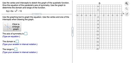 Solved Ay Use The Vertex And Intercepts To Sketch The Graph Chegg