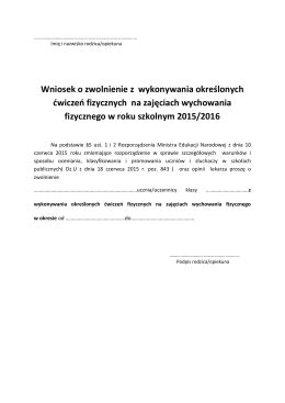 Wniosek o zwolnienie z nauki drugiego języka obcego nowożytnego