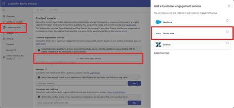 서비스용 copilot에서 고객 참여 소스 연결 copilot for service microsoft learn
