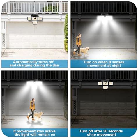 AmeriTop Solar Lights Outdoor Pack LED High Brightness Cordless Motion Sensor Lights