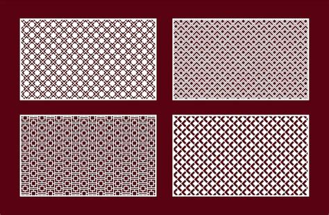 Premium Vector Simple Square Patterns For Cnc Laser Cutting
