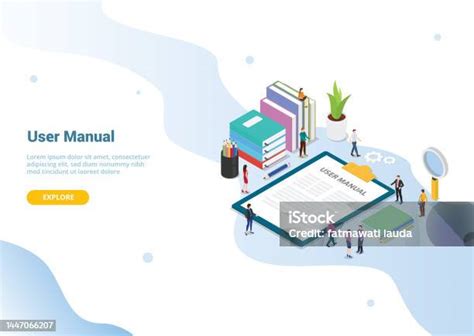 사용자 설명서 책 개념 사람과 웹 사이트 템플릿 디자인 또는 방문 홈페이지에 대 한 클립 보드에 일부 가이드 벡터 연구에 대한
