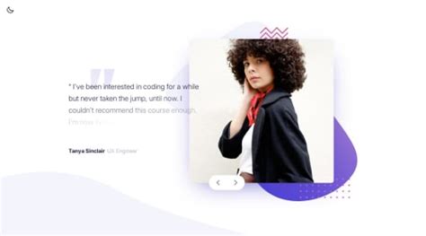 Frontend Mentor BootCamp Testimonials Slider React JS Tailwind CSS GSAP Coding