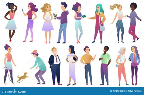 El Sistema Del Vector De Gente Masculina Y Femenina Joven En Ropa