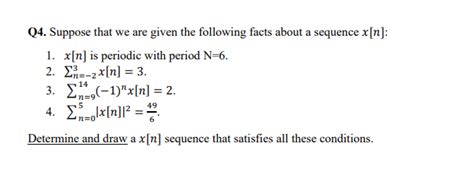 Solved Q4 Suppose That We Are Given The Following Facts