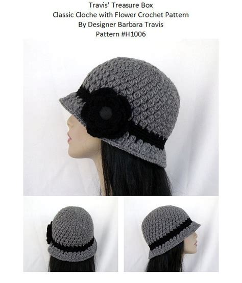 Crochet Pattern Classic Cloche With Flower H1006 Flapper 1920s Roaring