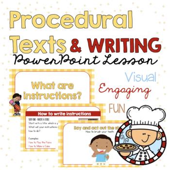 Procedural Texts Writing PowerPoint Lesson St Grade By Ms Petunia Creations