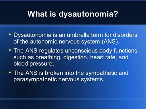 Dysautonomia Neurobiology Of Daily Life