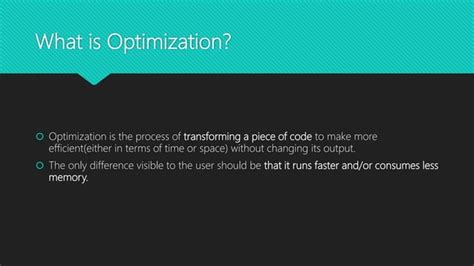 Peephole Optimization Techniques Ppt
