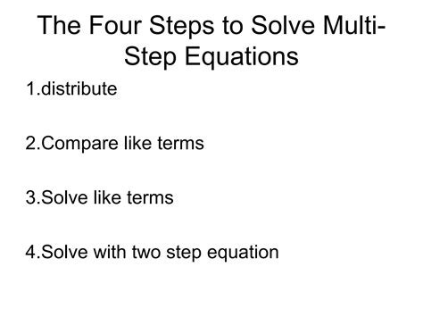 Multi Step Equation Ppt