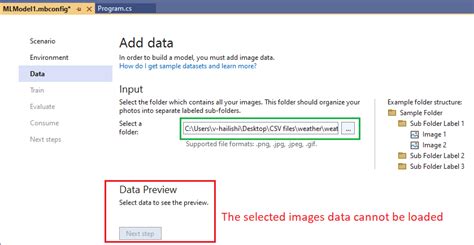Image Classification Local The Selected Images Data Cannot Be Loaded On The Data Page Issue