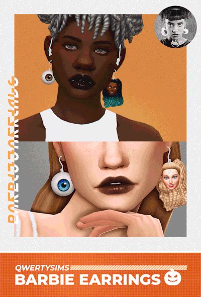 Barbie Earrings By Qwertysims Happy Simblreen I S Tumbex