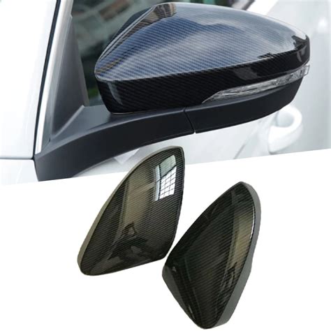 Exterior Accessories ABS Carbon Fiber Rearview Mirror Cover Rear View Mirror Sequin For VW