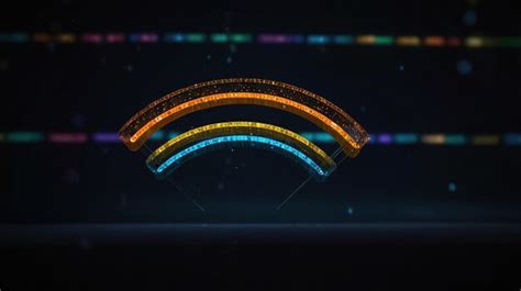 Abstract Glowing Colorful Wifi Symbol On A Dark Background Premium Ai Generated Image