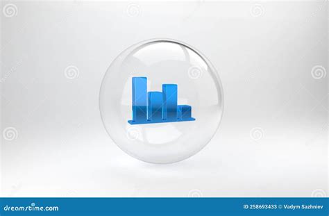 Blue Pie Chart Infographic Icon Isolated On Grey Background Diagram