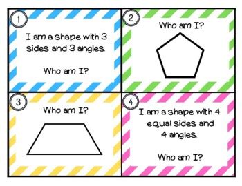 G Task Cards Nd Grade Shapes And Attributes TPT
