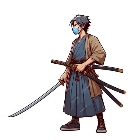 Premium Vector Male Samurai Holding Sword Ai Generated Image