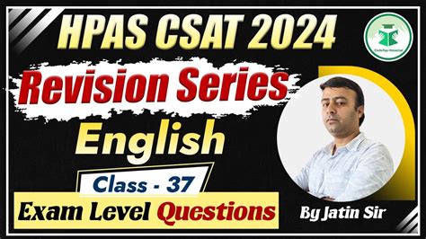 HPAS CSAT 2024 Revision Series English Exam Level Questions