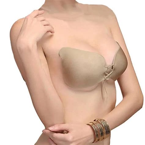 Self Adhesive Soft Silicone Bras For Women Front Closure Strapless Push