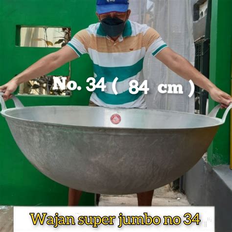 Wajan Kuali Ukuran Besar Jumbo No 34 No 30 Wajan Paling Jumbo Kuali Kancah Katel Besar Lazada