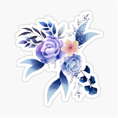 Watercolor Flowers Sticker For Sale By Yana Photo Redbubble