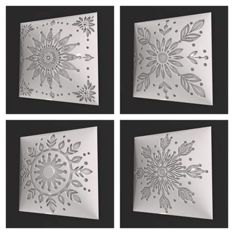 🪞 4 In 1 Floral 3d Wall Panel Bundle Nimset25・ Stl Datei Für 3d Druck・cults